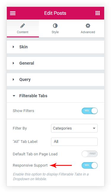 Filterable Tabs For Posts Widget