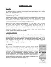 Lab Geologic Time Pdf Lab Geologic Time Objective The Purpose Of This Lab Is To