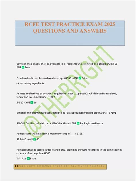Rcfe Test Practice Exam 2025 Questions And Answers Rcfe Stuvia Us