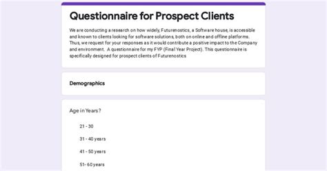 Daud Chohan On Linkedin Questionnaire For Prospect Clients