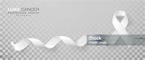 폐암 인식의 달 투명 한 배경에 고립 된 화이트 컬러 리본 포스터에 대 한 벡터 디자인 서식 파일입니다 리본에 대한 스톡 벡터 아트 및 기타 이미지 Istock