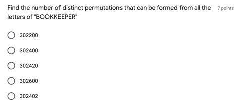 Solved Find The Number Of Distinct Permutations That Can Be