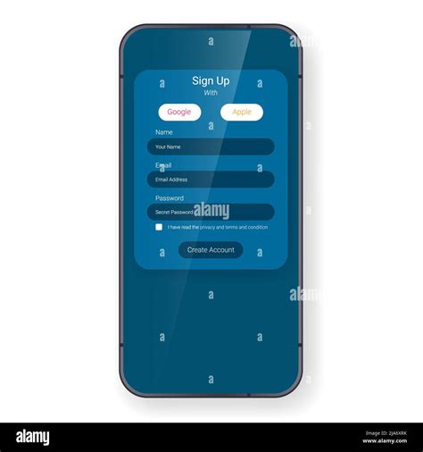 Sign Up User Interface Mobile Phone Stock Vector Image And Art Alamy