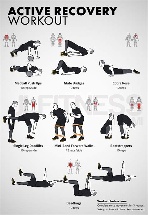 Active Recovery Workout Exercises JLFITNESSMIAMI Easy To Follow Visual Workouts