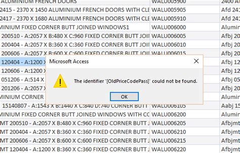 Ms Access Table Named Macro Identifier Could Not Found Stack Overflow