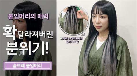 Sub 에드비 18인치 붙임머리 L 여자 긴머리의 매력 이래서 다들 붙임머리를 하나봅니다ㅣ솜브레염색ㅣ그레이 에쉬그레이 조합ㅣ염색이 필요없는 솜브레붙임머리 Youtube