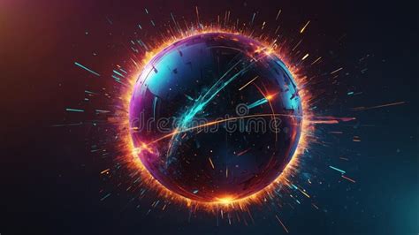 Abstract Vector Sphere Explosion Explosion Of Sphere W Ai Generated Stock Illustration