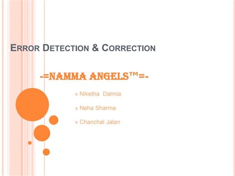 Error Detection And Correction Ppt
