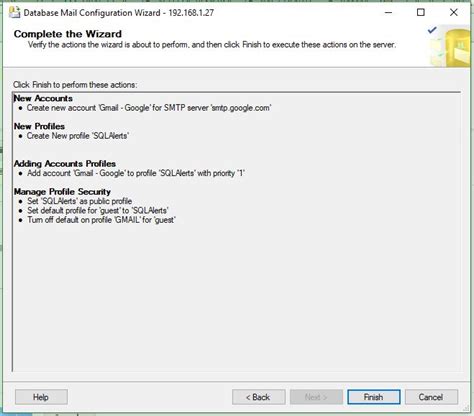 scripts em sql sql server configurando o database mail para gmail