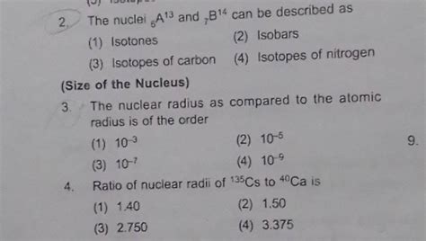 Size Of The Nucleus 3 The Nuclear Radius As Compared To The Atomic Rad