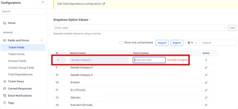 how to translate dropdown options status and priority values to support