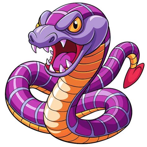 Аметистиновый Python гневный вектор Kawaii Премиум векторы