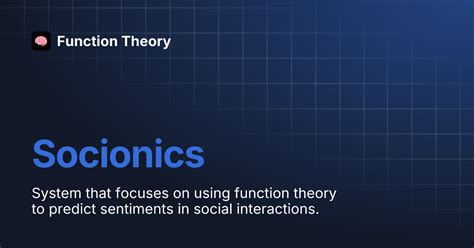 Socionics Function Theory