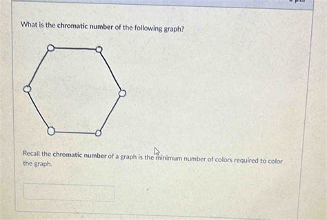 Solved What Is The Chromatic Number Of The Following Graph Recall The