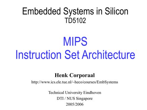 Mips Instruction Set Architecture