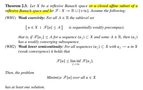 Analysis Is Proving Sequential Weak Lower Semicontinuity Of A Functional Over A Subset Of A