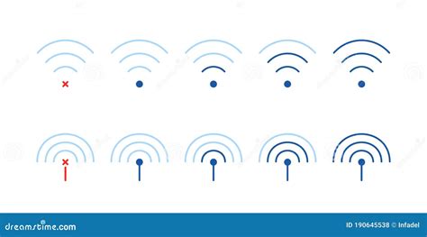 Set Of Weak Or Strong Wifi Signal Stock Vector Illustration Of Full Strength