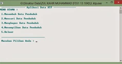 Coretan Tangan F551 13 104 Program C Membuat Data KTP