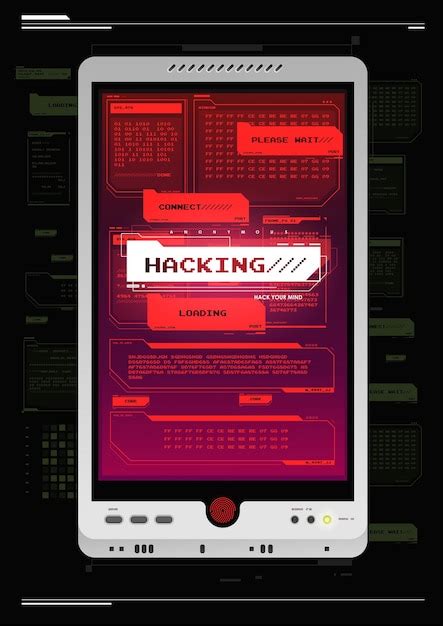 Premium Vector Hacker Interface Hud Background Futuristic Interface Elements Set Futuristic