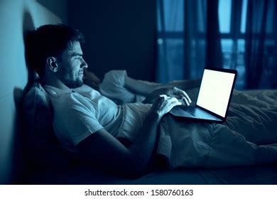 Man Closed Laptop Woman Sleeping Night Stock Photo 1551621803 Shutterstock