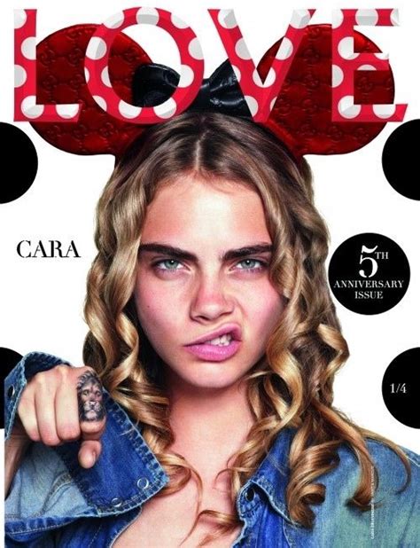Cara Delevingne Covers “love“ Magazine In Gucci Branded Minnie Mouse