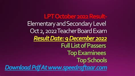 Lpt October 2022 Result Prc List Of Lpt Passers Topnotchers Successful Examinees Elementary