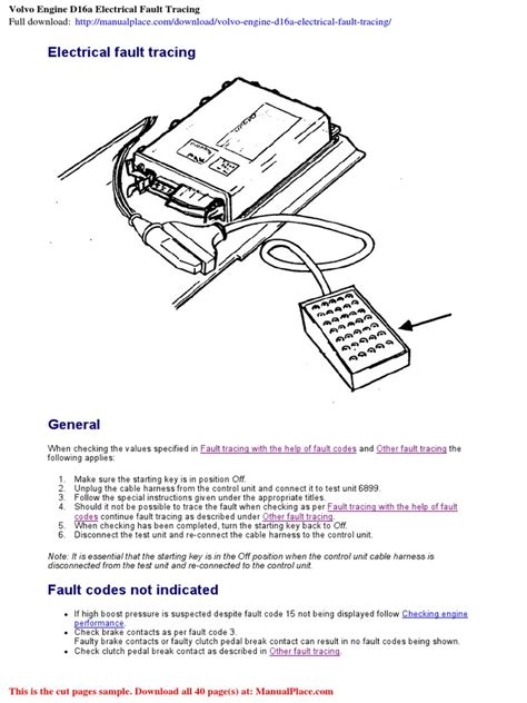 Volvo Engine D16a Electrical Fault Tracing Pdf Brake Electrical