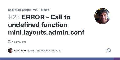error call to undefined function mini layouts admin configure