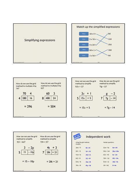 Grid Method To Expand Brackets Ks3 4 Maths Teachit