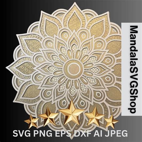 Layered Mandala Svg Etsy