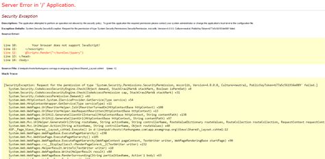 Mvc Security Exception When Hosting Mvc 5 Website Stack Overflow