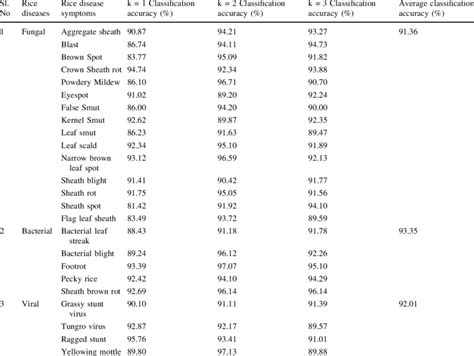 Classification Accuracy Of Rice Diseases Using Threefold Validation
