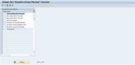 OM L SAP Tcode Texts For Exception Groups
