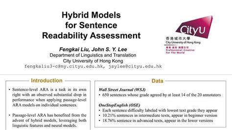 Hybrid Models For Sentence Readability Assessment Underline