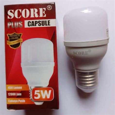 Promo Lampu LED 5W Bohlam LED 5 Watt SCORE Capsul 5Watt Garansi 1 Tahun Diskon 50 Di Seller