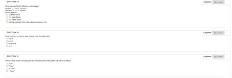 Solved QUESTION Points Save Answer What Is Printed By Chegg