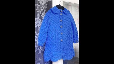 Пальто для девочки спицами Часть 1 вяжем узор подола Youtube