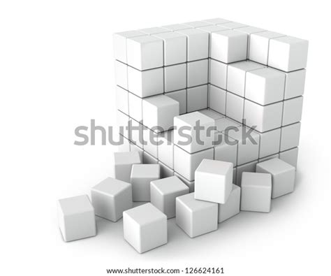 Big White Cube Small Cubes On Stock Illustration 126624161