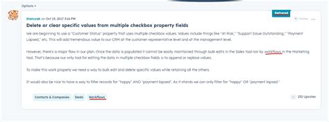 Hubspot Community Delete Or Clear Specific Values From Multiple Checkbox Property Fields