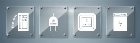 전원 은행 전기 콘센트 전기 플러그 및 배터리를 설정합니다 정사각형 유리 패널 벡터 0명에 대한 스톡 벡터 아트 및 기타 이미지 0명 고압 전류 주의 꽃 꽃의 구조