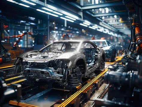 Automobile Assembly Line Production Car Factory Automated Robot Arm Assembly Line
