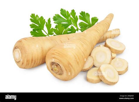 Parsnip Root And Slices Isolated On White Background Stock Photo Alamy