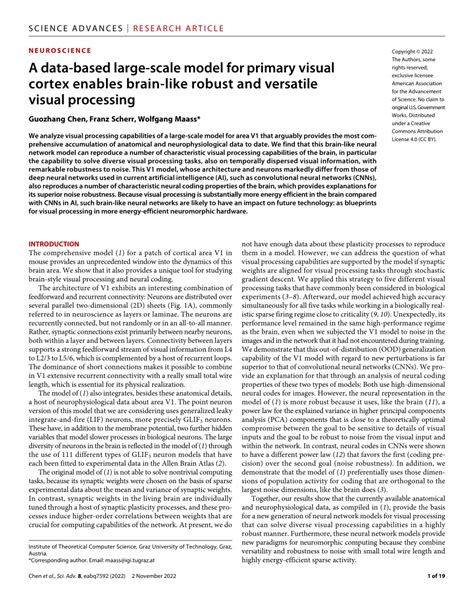 Pdf A Data Based Large Scale Model For Primary Visual Cortex Enables Brain Like Robust And