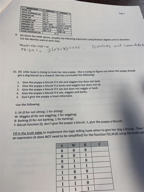 Solved 9 6 Given Table Simplity Following Espression Using Boolean