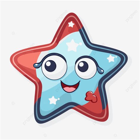 큰 눈을 가진 만화 별 클립 아트 벡터 고립 된 만화 빨간색 흰색과 파란색 별 스티커 디자인 상표 Png 일러스트 및 벡터 에 대한 무료 다운로드 Pngtree
