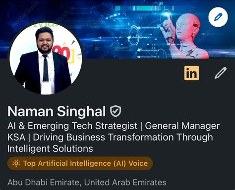 Happy To Say That Linkedin Has Recognised Me As One Of The Top Artificial Intelligence Ai