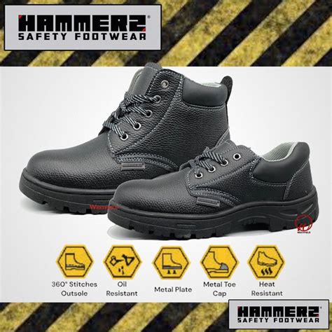 🔥 Hammer Unisex Metal Plate And Toe Safety Boots Shoe Plus Size