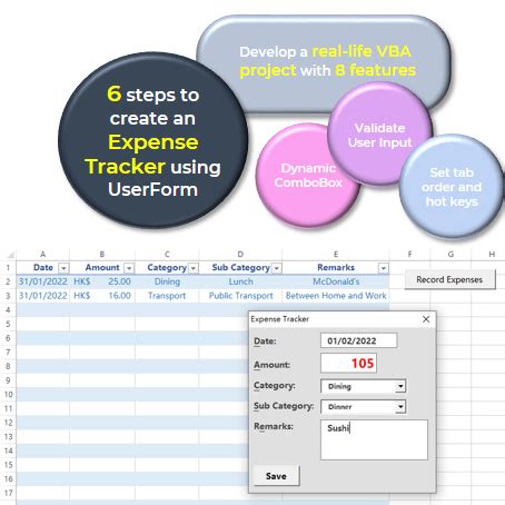 6 Steps To Create An Expense Tracker Using VBA UserForm Chris Chan