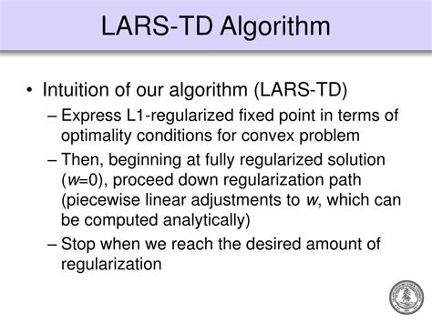 Ppt Regularization And Feature Selection In Least Squares Temporal