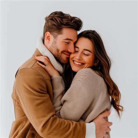 Imagem De Um Casal Feliz Apaixonado Abraçando Se Imagem Premium Gerada Com Ia